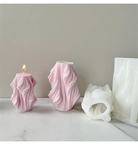 몰드 초 캔들 크리 에이 티브 트리 루트 실리콘 캔들 금형 기하학 웨이브 회전 향기로운 금형 세트 칼럼 빵집 티몬