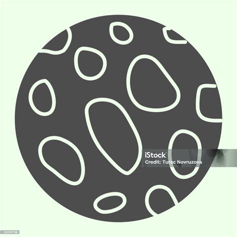 분화구 고체 아이콘 보름달 흰색 배경에 표면 구멍 문말 스타일 그림 과 행성 모바일 컨셉 과 웹 디자인을위한 공간 및 천문학 표지판 벡터 그래픽 검은색에 대한 스톡 벡터