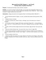 Excel 2013 Chapter 1 Lab Test B Microsoft Excel 2013 Chapter 1 Lab Test B Creating A Sales