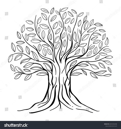 Tree Pattern Template Tree Illustration Design Stock Vector Royalty