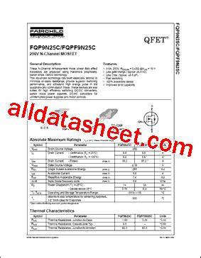 FQPF9N25C Datasheet(PDF) - Fairchild Semiconductor