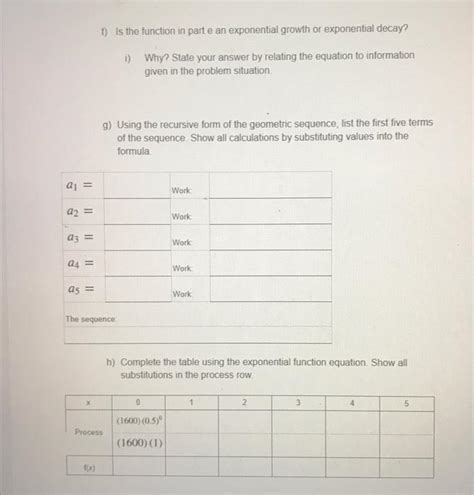Solved Formulate Exponential Equations O Edit The Document Chegg Com