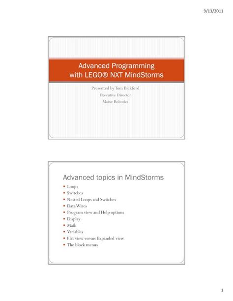 Pdf Advanced Programming With Lego® Nxt Mindstorms Advanced Dokumentips
