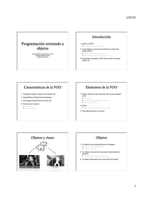 Pdf Programación Orientada A Objetos … · 1 31 12 1 Programación Orientada A Objetos Curso