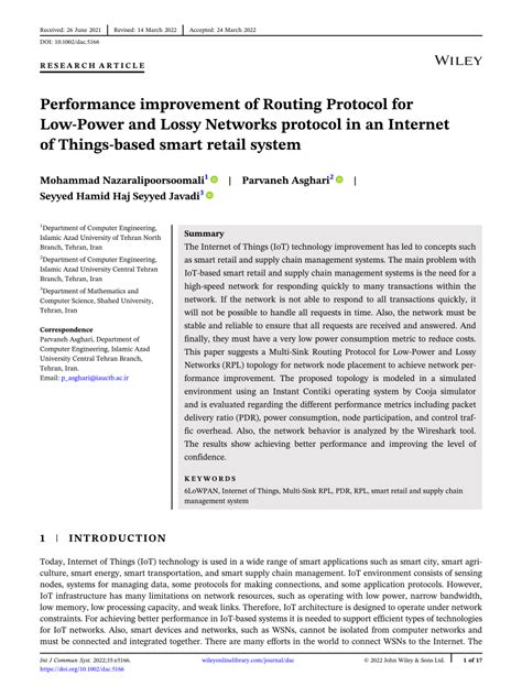 Performance Improvement Of Routing Protocol For Low‐power And Lossy Networks Protocol In An