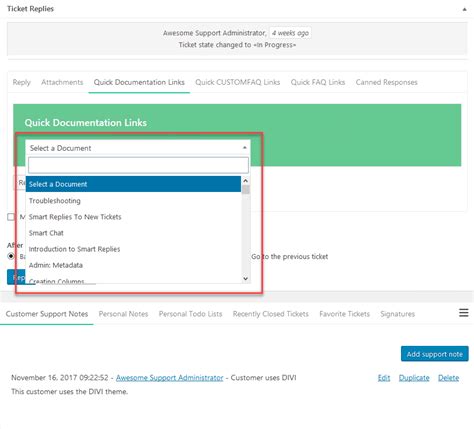 Documentation For Awesome Support