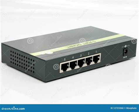 5 Port Ethernet Gigabit Switch Hub Stock Photo Image 12723360