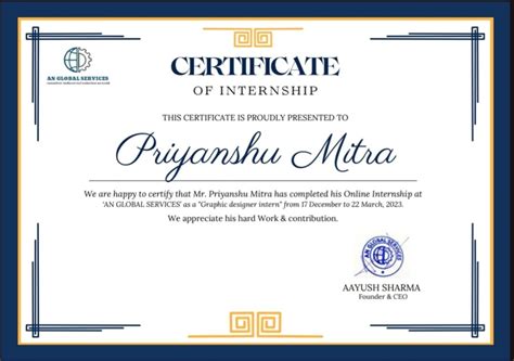 Priyanshu Mitra On Linkedin Certificate For My 1st 3 Months Internship