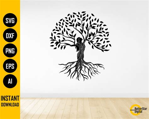 Woman Tree SVG Women Empowerment SVG Tree With Roots Cricut Silhouette Cutting File