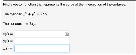 Solved Find A Vector Function That Represents The Curve Of Chegg