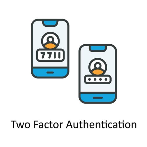 Two Factor Authentication Vector Fill Outline Icons Simple Stock Illustration Stock 23229739