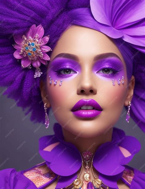Rostro De Una Mujer Hermosa Con Maquillaje Brillante De Moda Foto Premium