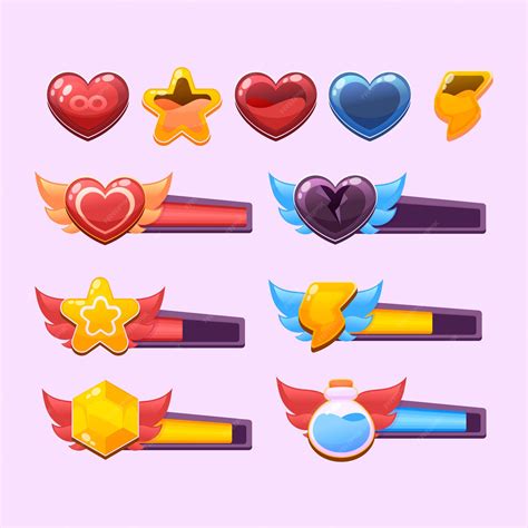 Free Vector Video Game Game Health Bar Element