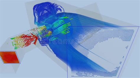 Duct Suction Port Airflow Simulation Cfd Simulation Computational Fluid Dynamics Stock Footage