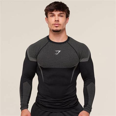 Gymshark Mens T Shirt Long Sleeve Gym Tops Mens Muscle Mens Outfits