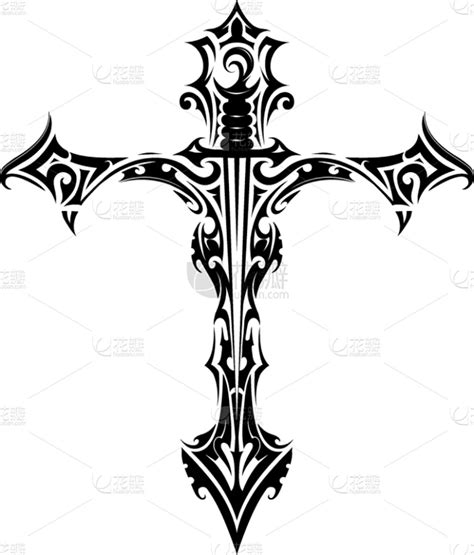 剑 十字架 白色 华丽的 矢量 哥特式风格 复古素材 花瓣网