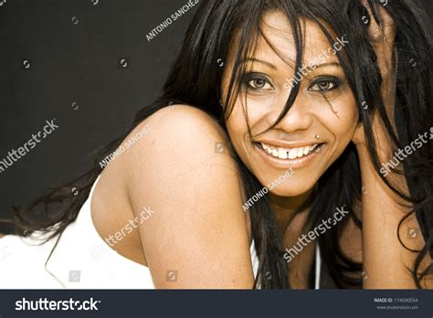 Sexy Black Woman Over Black Background Stock Photo 174690554 Shutterstock