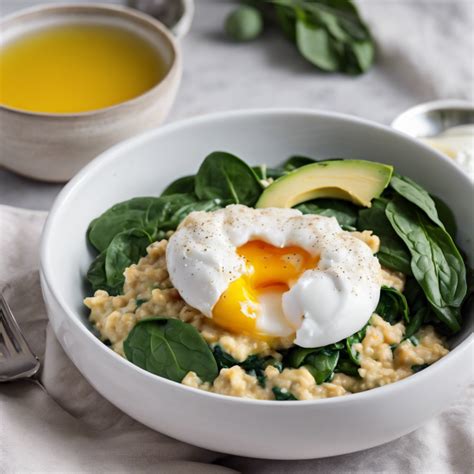 Savory Oatmeal Bowl With Spinach And Poached Egg Recipe Cookaifood