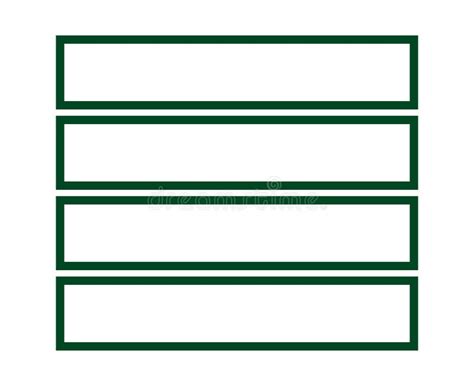 Rectangle Geometric Shape Outline Collection Green Symbol Stock Vector Illustration Of