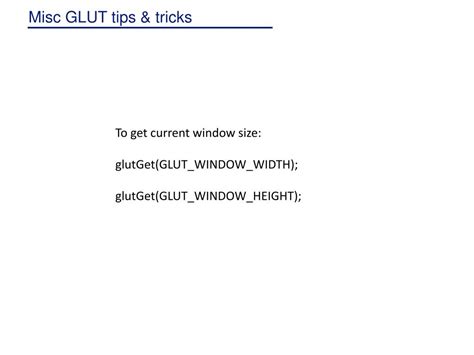 Ppt Glut Tips And Tricks Powerpoint Presentation Free Download Id2638965