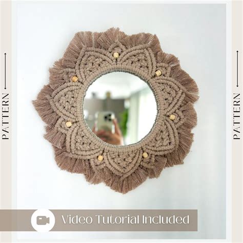 Macrame Pattern Pdf Mandala Mirror Macrame Mirror Tutorial Etsy