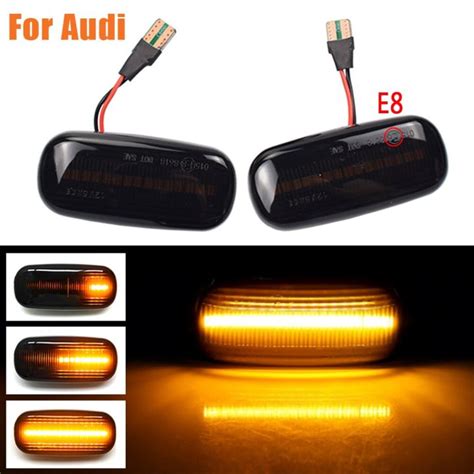 2pcs Dynamic Turn Signal Led Side Marker Mirror Light Flashing Indicator Blinker For Audi A3 S3