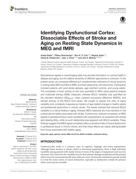 Pdf Identifyingdysfunctionalcortex