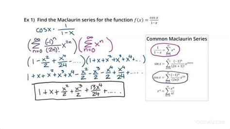 Finding The Maclaurin Series Of Functions Of The Form Fx1 Gx