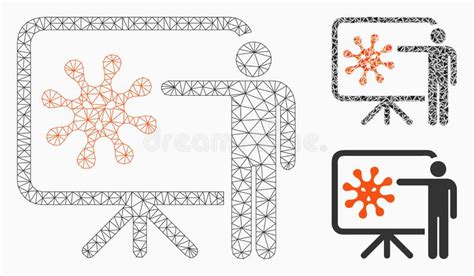 Virus Report Vector Mesh Carcass Model And Triangle Mosaic Icon Stock Vector Illustration Of