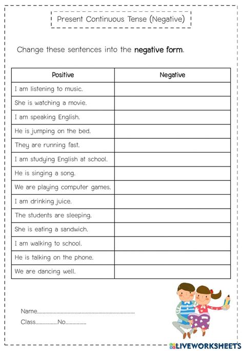 2311269 Present Continuous Tense Negative Ms Huong