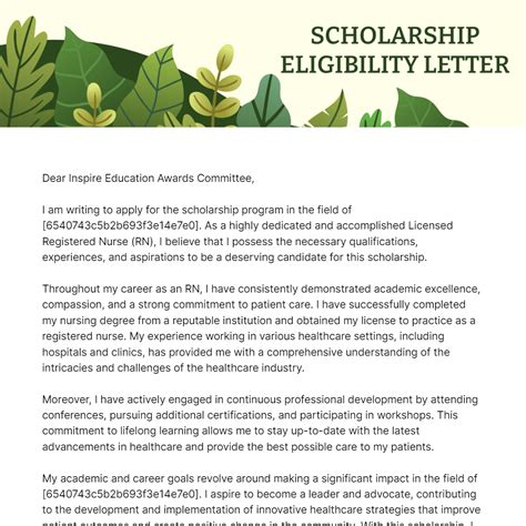 Scholarship Eligibility Letter Template Edit Online And Download