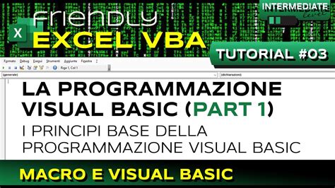Vba 03 Programmazione Visual Basic Part 1 Youtube