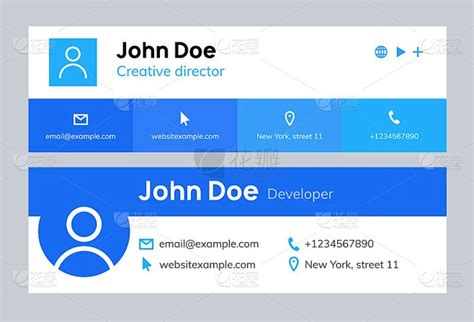 邮件签名模板设计。企业邮件业务电子邮件签名矢量横幅素材 花瓣网