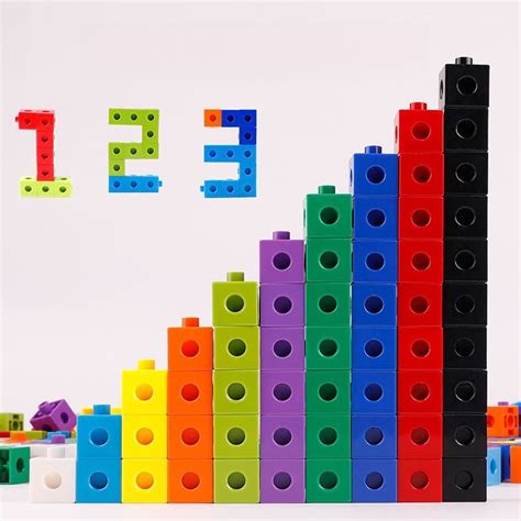 100 piece linking cubes set for counting sorting stem connecting