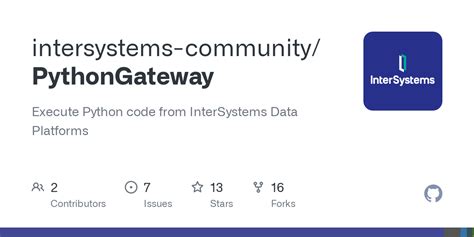 GitHub Intersystems Community PythonGateway Execute Python Code From InterSystems Data Platforms