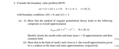 Solved 2 Consider The Boundary Value Problem Bvp
