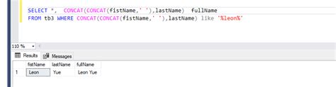 How To Search A Full Name In Sql Server Database Table With Only