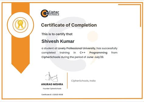 Shivesh Kumar On Linkedin Cipherschool Cpp Cplusplus