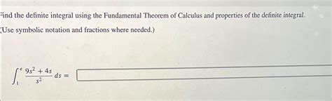 Solved Find The Definite Integral Using The Fundamental Chegg