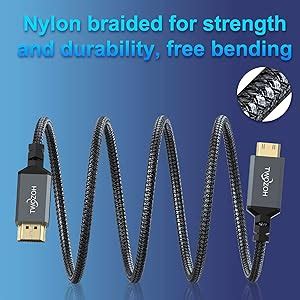 Twozoh Mini HDMI till HDMI kabel m hög hastighet full HDMI till Mini HDMI kabel flätad sladd