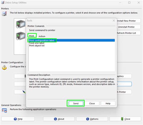 Printers Print A Configuration Label