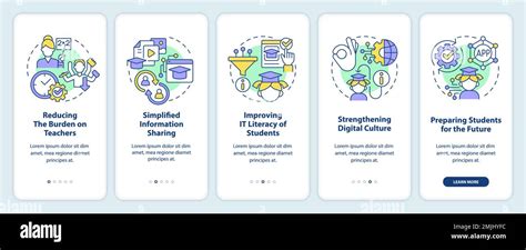 Ict Benefits In Education Onboarding Mobile App Screen Stock Vector Image And Art Alamy