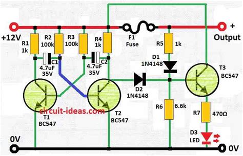 Simple Blown Fuse Indicator Circuit With Flashing LED Circuit Ideas For You