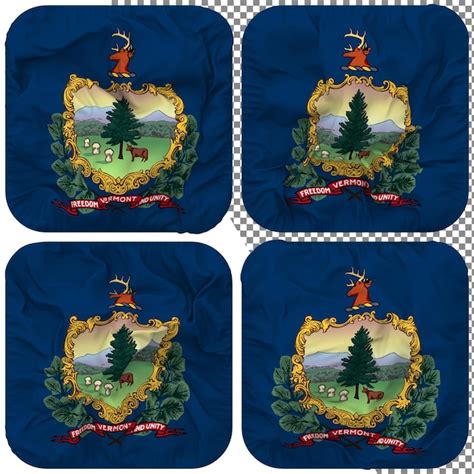 Premium Psd State Of Vermont Flag Squire Shape Isolated Different