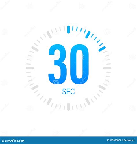50 Second Timer Clock 50 Sec Stopwatch Icon Countdown Time Digital Stop Chronometer Cartoon