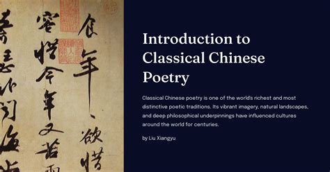 Introduction To Classical Chinese Poetry