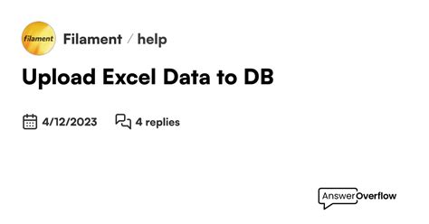 Upload Excel Data To Db Filament