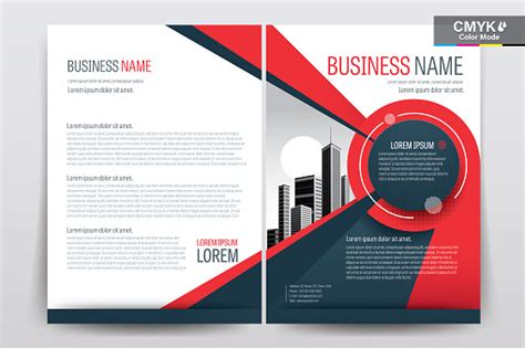 브로셔 전단지 서식 파일 레이아웃 배경 디자인입니다 소책자 전단지 흰색 빨간색과 회색 기하학적 배경 서식 파일 A4 크기벡터 일러스트 레이 션으로 기업 비즈니스 연례 보고서
