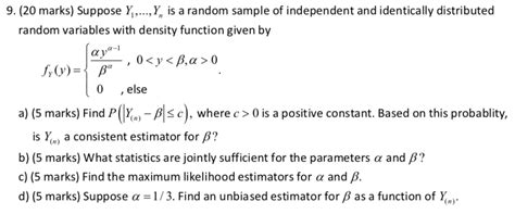 Solved Marks Suppose Y Y Is A Random Sample Of Chegg