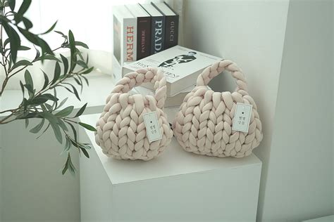 자이언트얀가방 벨벳자이언트얀 자이언트얀 핸드니팅 뜨개가방 만두백 호두백